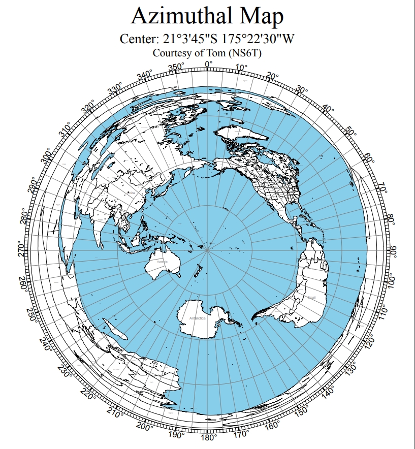 A35JT Azimuthal Map & Calling Procedures – Indian-Pacific Island Radio ...